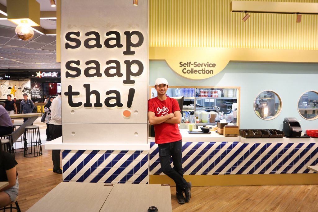 The fun trendy design of Saap Saap Thai uses laminates to feed the ...